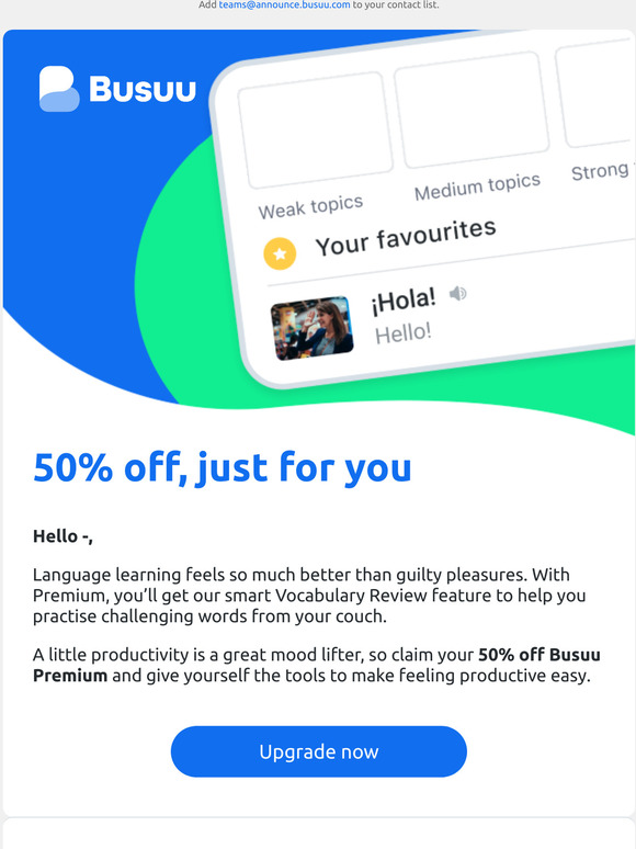 Busuu: Let's learn together in 2022 with 50% off Busuu Premium | Milled