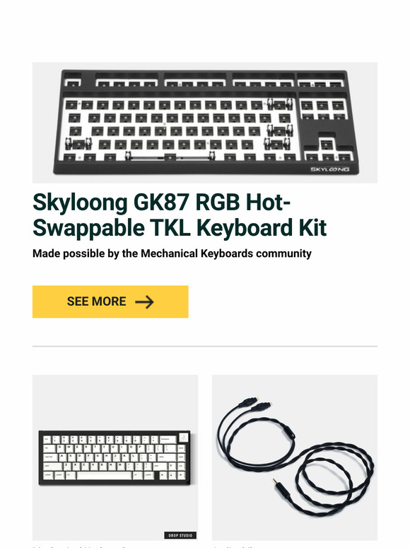 Drop: Skyloong GK87 RGB Hot-Swappable TKL Keyboard Kit, Drop + MiTo GMK ...