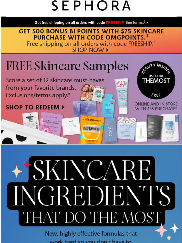 Sephora: New skincare with ingredients that work hard (so you dont have ...