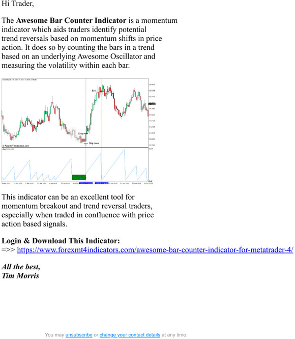 Forex MT4 Indicators: [Download] Awesome Bar Counter Indicator for MT4 ...