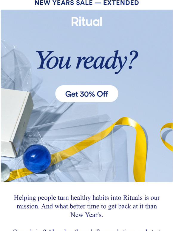 Ritual Email Newsletters: Shop Sales, Discounts, and Coupon Codes