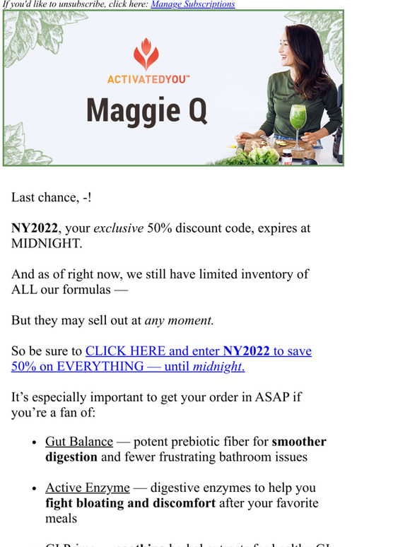 Activated You: EXPIRING TODAY: Half off every formula | Milled