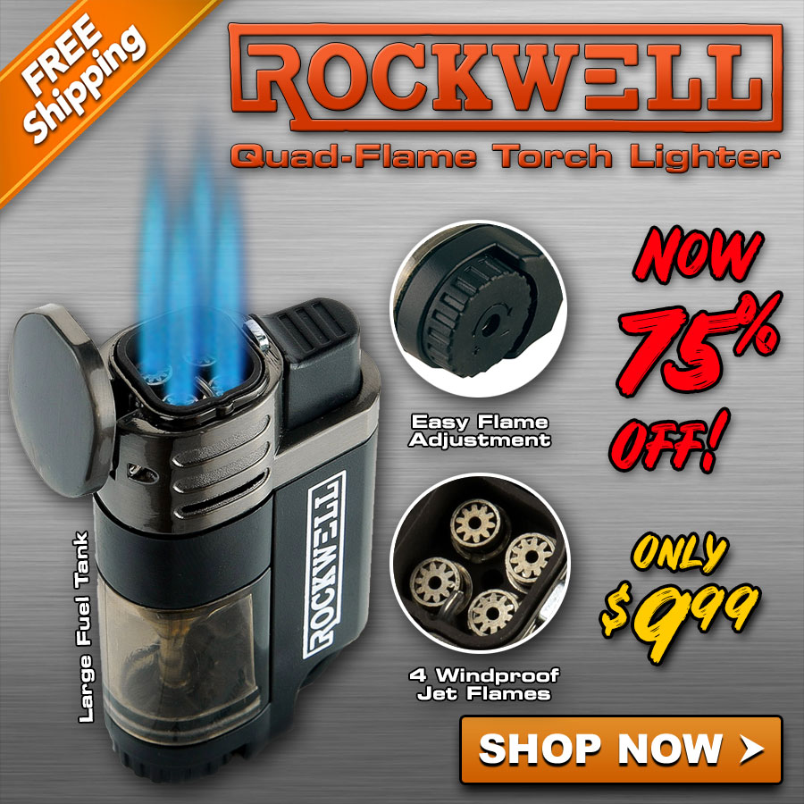 Cigar Place: Quad-Flame Power at 75% off - Get the Rockwell torch ...