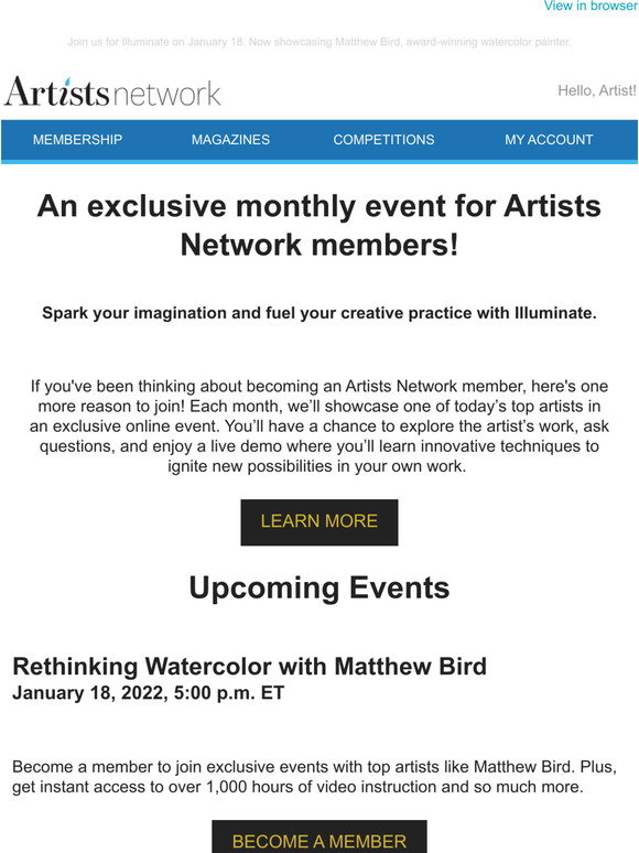 Artists Network: NEW Exclusive Event for Artists Network Members! | Milled