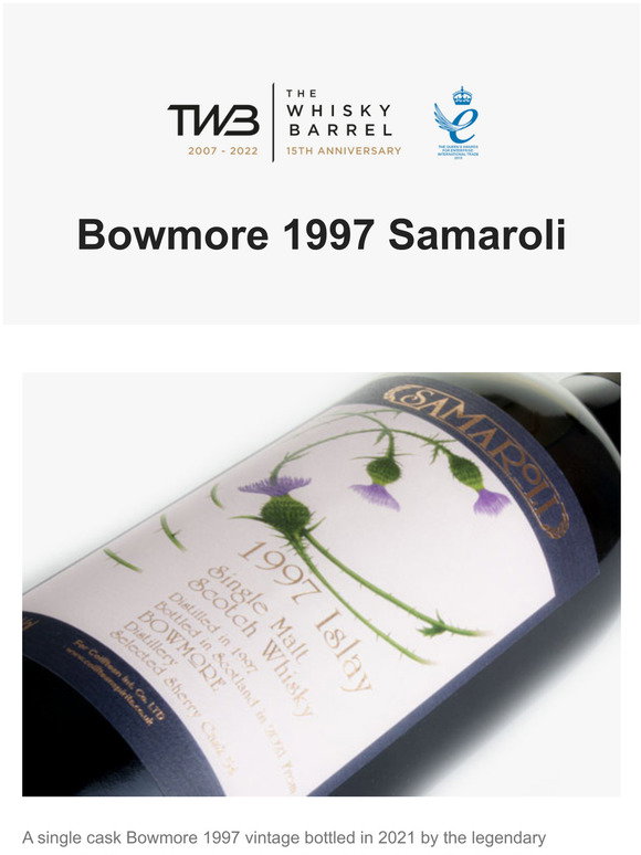 The Whisky Barrel: Bowmore 1997 Vintage Samaroli Whisky | Milled