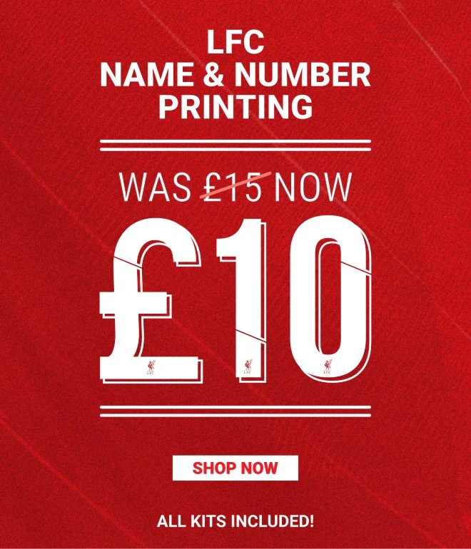 Liverpool FC: LFC Name & Number printing now only 10! | Milled