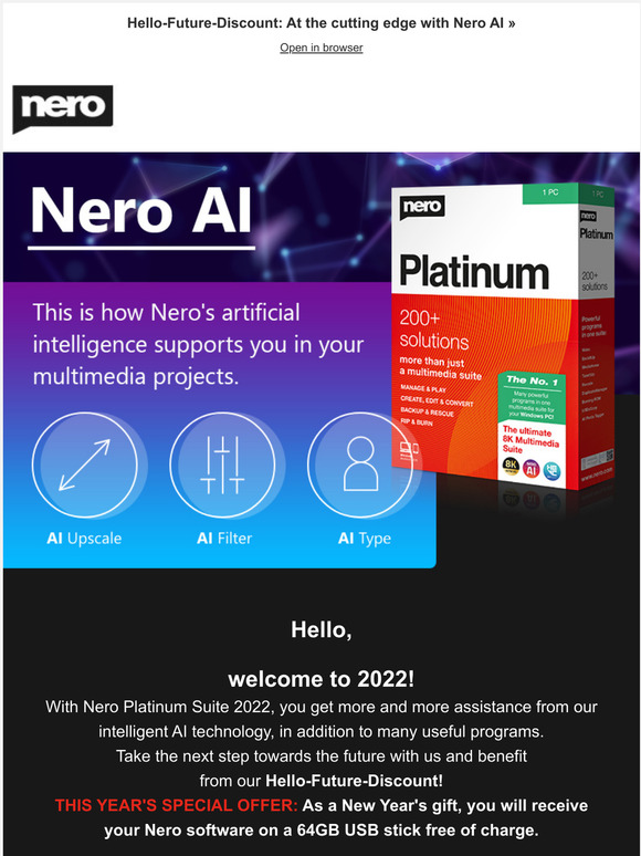 Nero: Hello future! | Milled