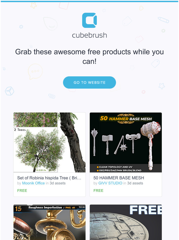 Cubebrush: Happy Monday! Here are your weekly freebies! | Milled