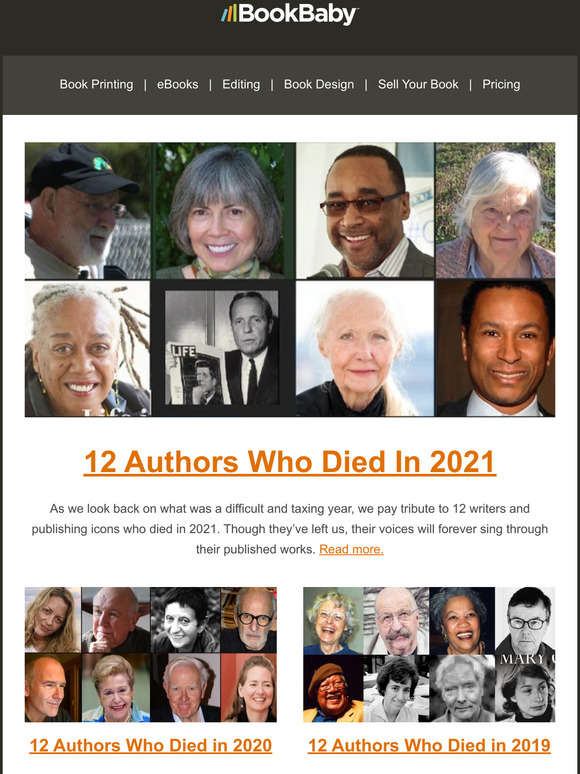 BookBaby: Writing innovators, groundbreakers, and icons who died in ...