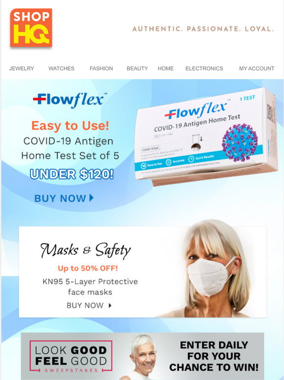 ShopHQ: STAY SAFE with Home COVID Tests & 5-Layer Masks | Milled