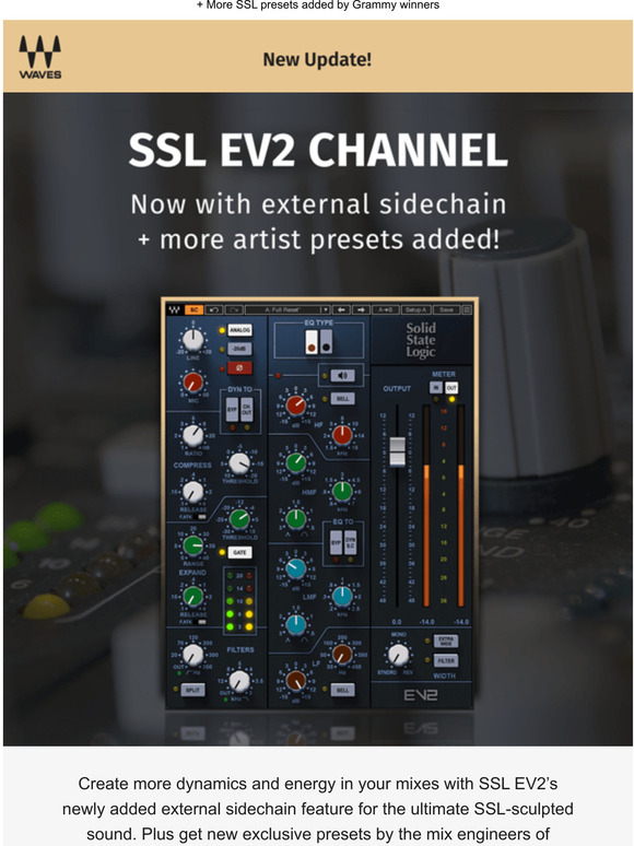 Waves Audio: NEW! SSL EV2 now with External Sidechain | Milled