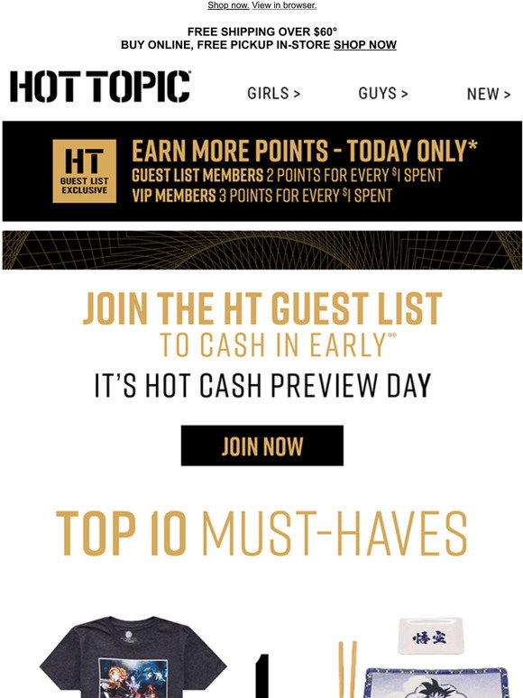 Hot Topic: Dont wait, spend your Hot Cash NOW. | Milled