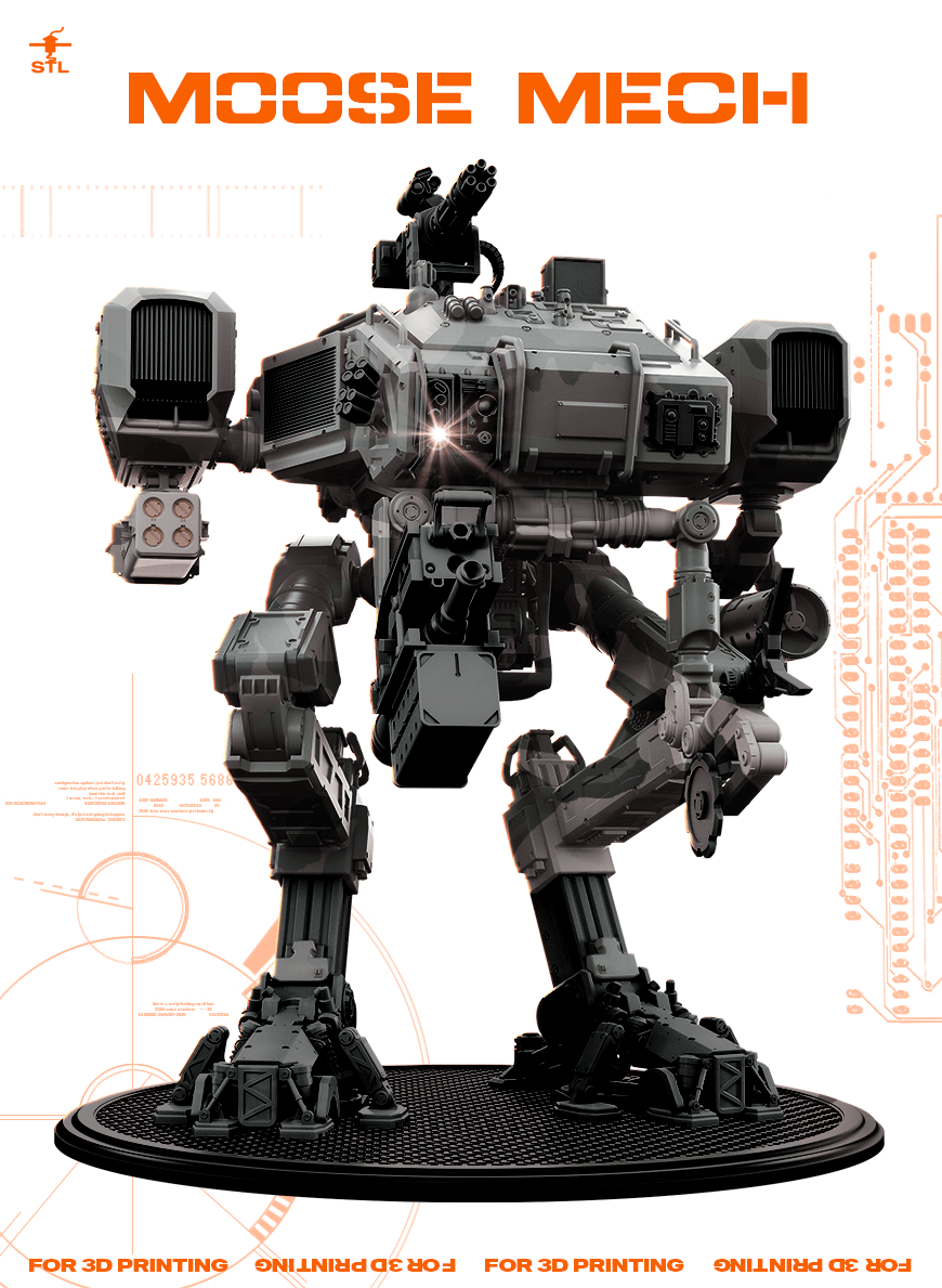 Gambody: Meet the formidable MOOSE Mech for 3D Printing! | Milled