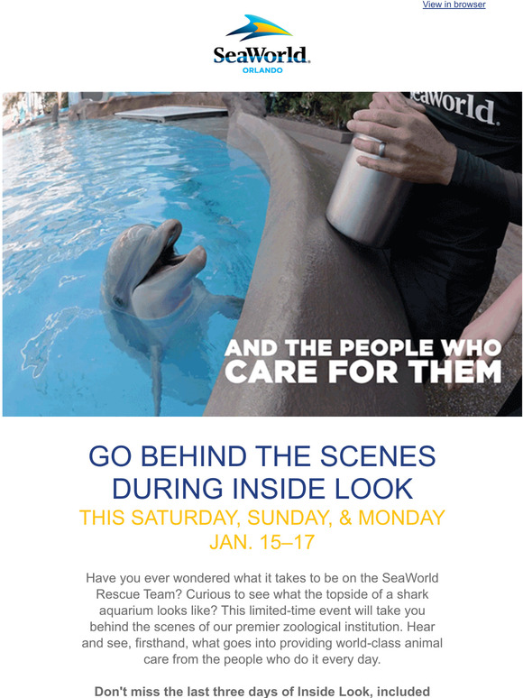 SeaWorld: Join Us for 3 Days of Inside Look This Weekend! | Milled