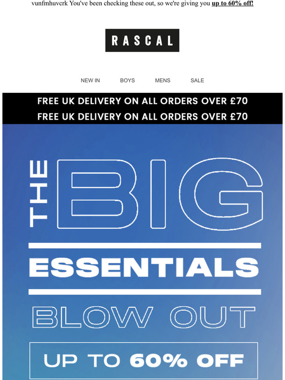 Rascal Clothing: Your Viewed Products are now on sale! | Milled