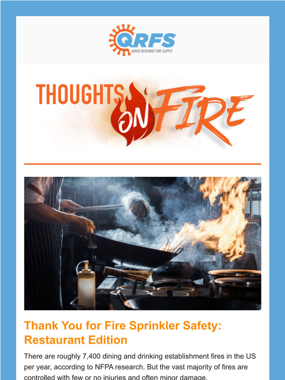 Quick Response Fire Supply: Restaurant fire protection saves lives ...