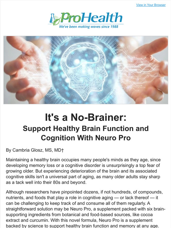ProHealth: Supporting Healthy Brain Function and Cognition With Neuro ...