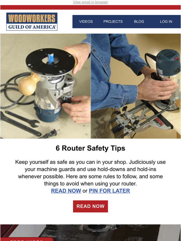 Woodworkers Guild of America: 6 Router Safety Tips | Milled