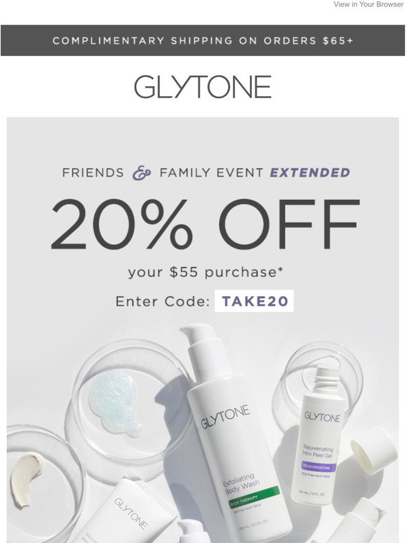 Glytone: Last Chance. 20% Off Friends & Family. | Milled