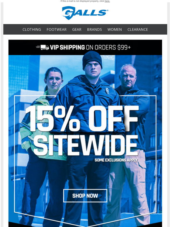 Galls: Sitewide savings continue... for a limited time | Milled