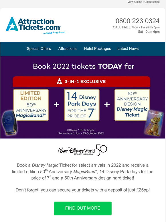 Attraction Tickets: NEW: Limited Edition 50th Anniversary MagicBands ...