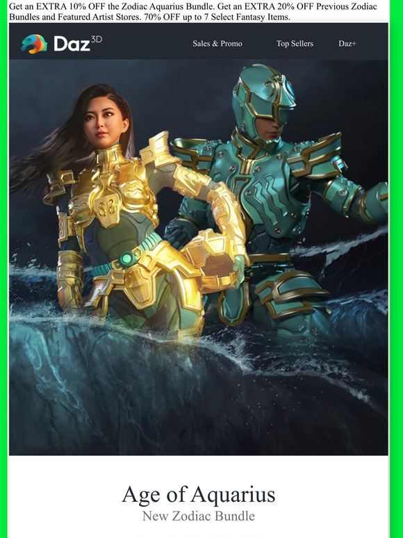 DAZ 3D: Age of Aquarius - New Zodiac Bundle | Milled