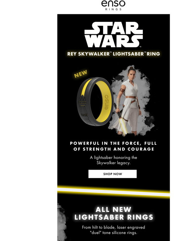 Enso Rings: NEW: The Rey Skywalker Lightsaber Ring | Milled