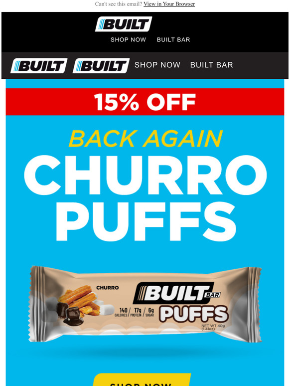 Built Bar: Churro Puffs are back! | Milled
