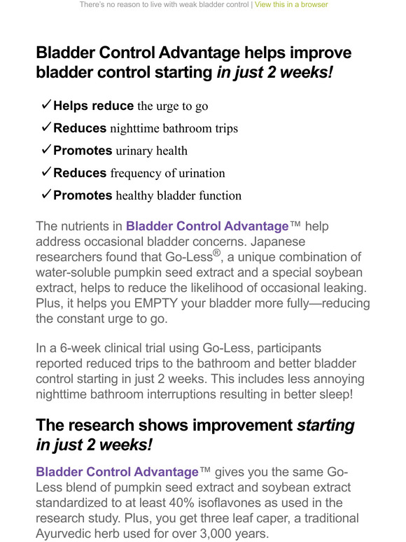 Healthy Directions: A simple secret to relieve urgent urination | Milled