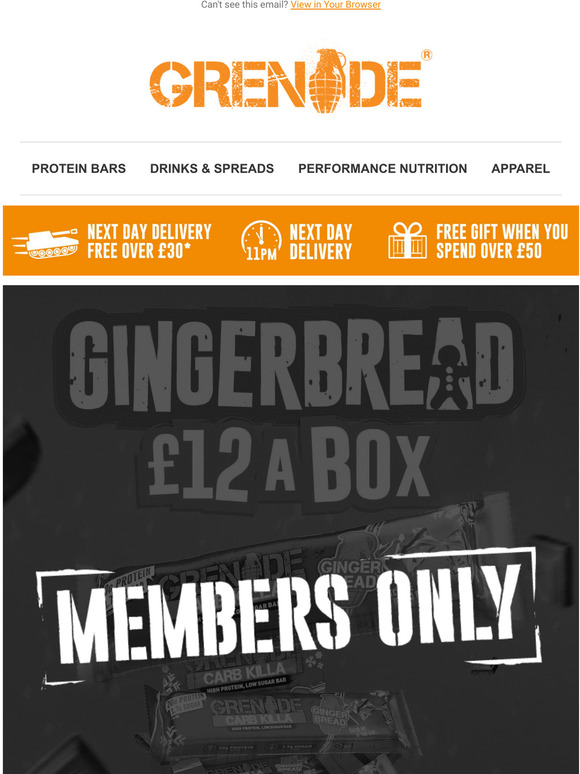 Grenade USA: Grab a box of Gingerbread protein bars for just 12! | Milled