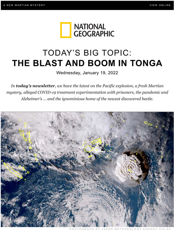 National Geographic: Explaining Tongas mammoth volcanic eruption | Milled