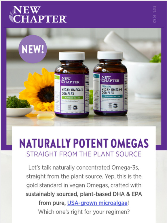New Chapter: JUST ARRIVED! Plant-Based Vegan Omega-3s | Milled