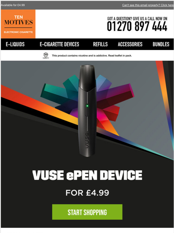 Ten Motives: Vuse ePen Device for 4.99 | Milled