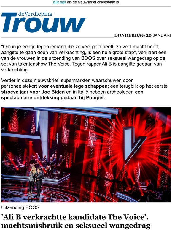 Trouw: Aangifte van verkrachting tegen Voice-coach Ali B | Milled