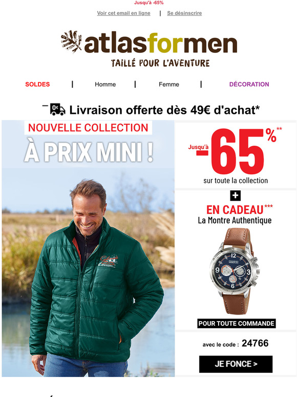 Atlas For Men: Nouvelle Collection : la Montre Atlas for Men en Cadeau ...