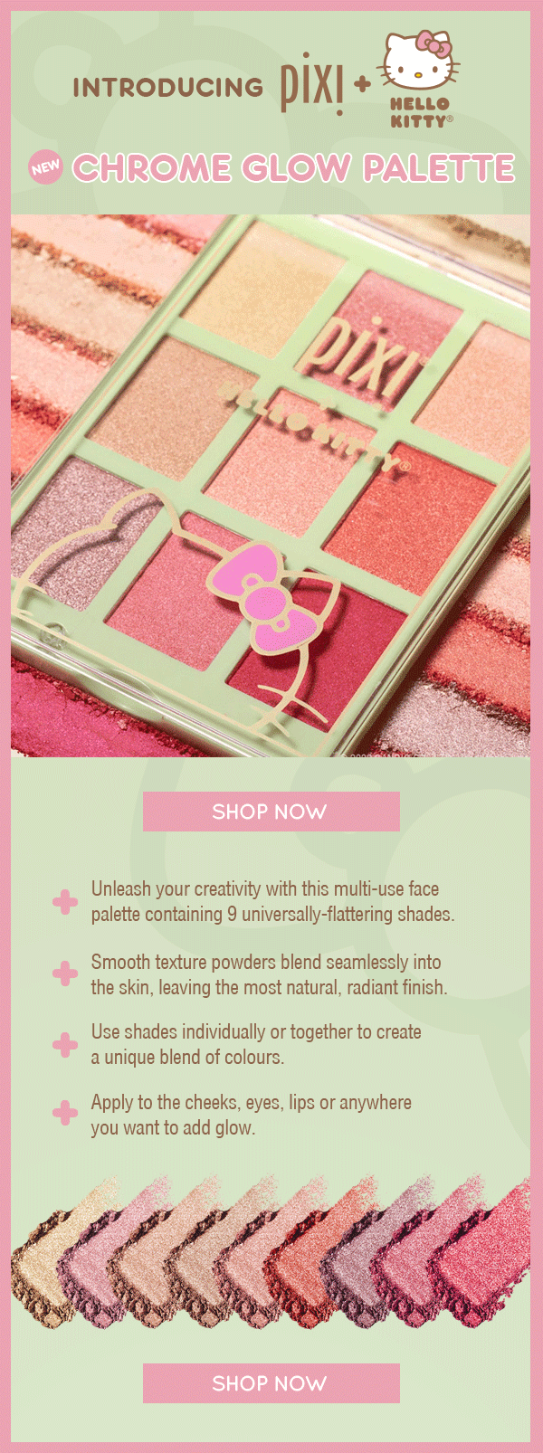 Pixi: Pixi + Hello Kitty Chrome Glow Palette: NEW Multi-Use Face ...
