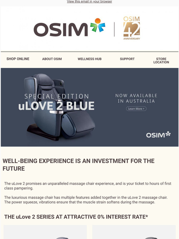 OSIM: OSIM FINANCE OFFER: Enjoy Massage Chair With Paying Less. | Milled