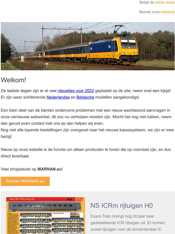 MARNAN: NS ICRm rijtuigen en vele andere nieuwtjes | Milled