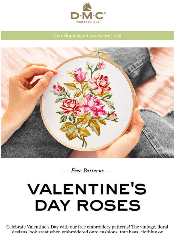DMC: Free Patterns: Valentine's Day Roses | Milled