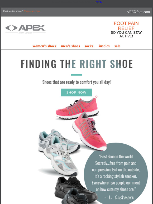 Apex Foot: Let Us Help You Find the Right Shoe. | Milled