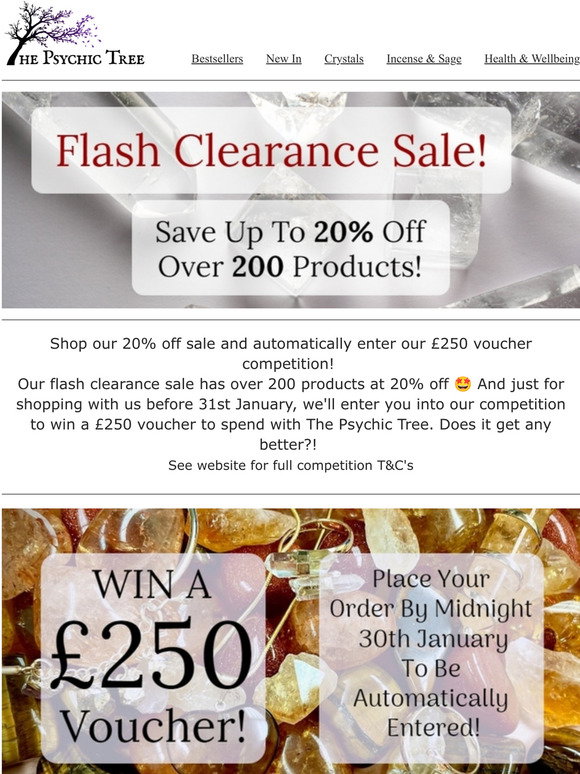 The Psychic Tree: Shop The Clearance Sale And Enter Our 250 Voucher ...
