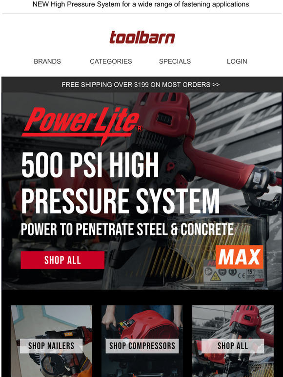 ToolBarn: Introducing MAX PowerLite 500PSI High Pressure Tools | Milled