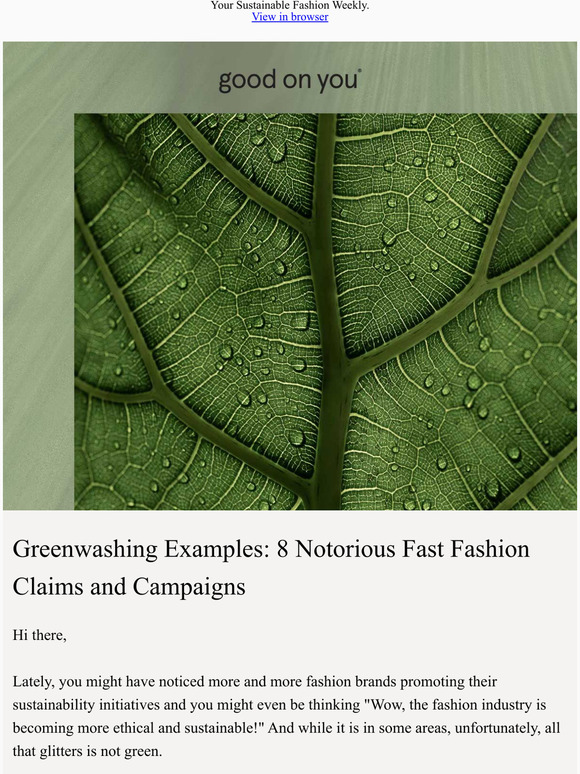 Good On You: Greenwashing Examples: 10 Notorious Fast Fashion Claims ...
