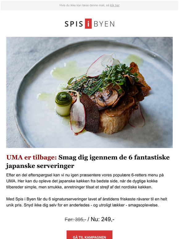 Spis i Byen: UMA er tilbage: 249,- for 6 retter med udsgt japansk | Milled