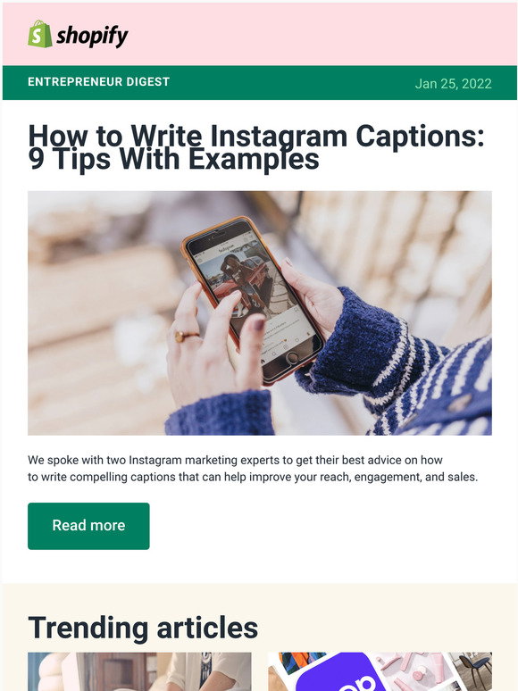 Shopify: How to Write Instagram Captions: 9 Tips With Examples | Milled