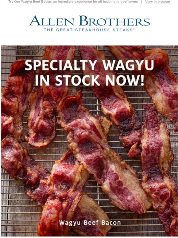 Allen Brothers: Specialty Wagyu: Beef Bacon in Stock Now! | Milled