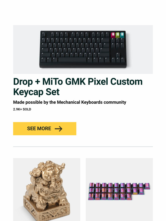 Drop: Drop + MiTo GMK Pixel Custom Keycap Set, SUN Guardian Lion ...