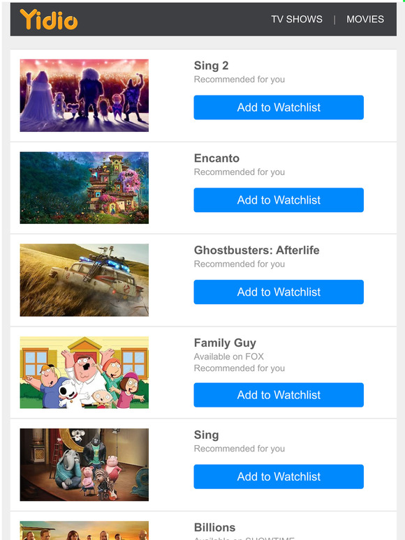 Yidio.com - Watch Full Movies: Your Saturday Must Watch List: Sing 2 ...