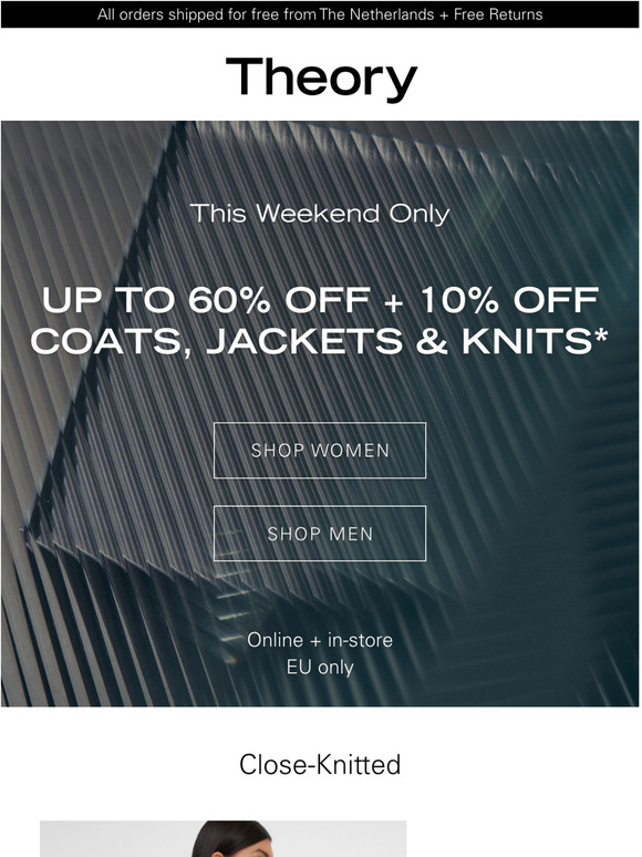 Theory Email Newsletters: Shop Sales, Discounts, and Coupon Codes