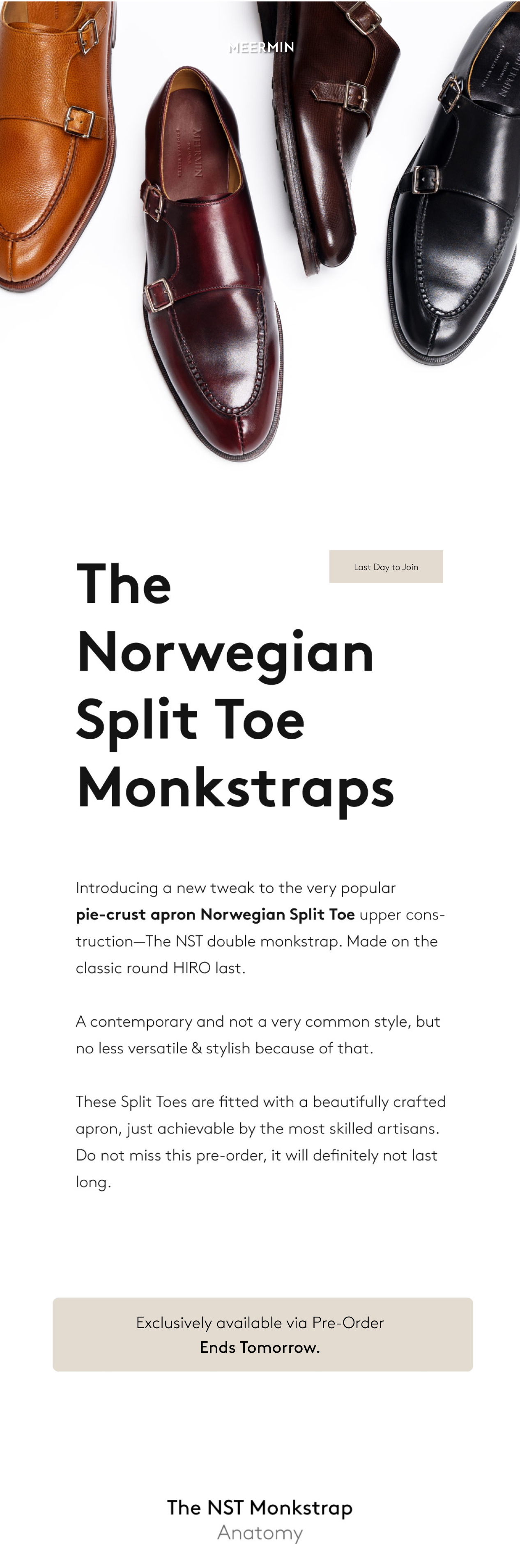 Meermin Shoes: Last Hours: Pie Crust NST Monkstraps | Milled
